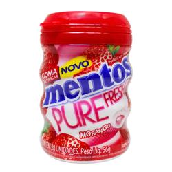 CHICLE MENTOS POTE 56G PURE FRESH MORANGO MENTOS – Belga Embalagens